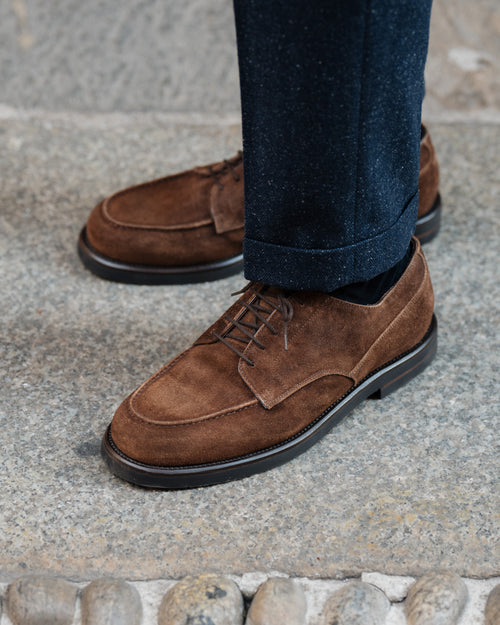 Velasca | Scarpe derby da uomo, in pelle scamosciata marrone