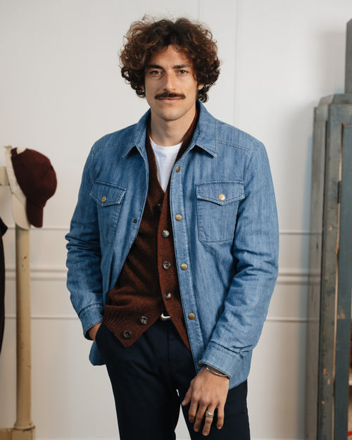 Velasca | Overshirt in denim 100% cotone, made in Italy
