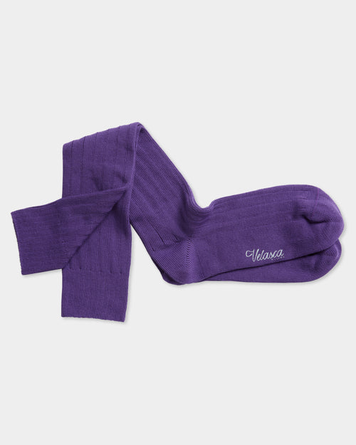 Velasca | Calze viola in cotone a coste. Made in Italy