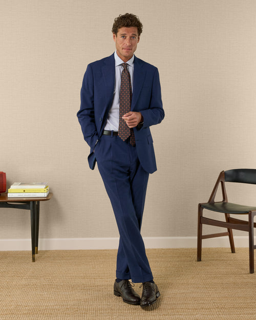 Abito da uomo monopetto blu in lana, Made in Italy | Velasca