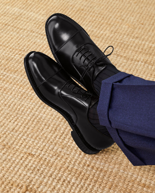 Velasca | Scarpe Francesine nere in pelle cordovan, per l’uomo