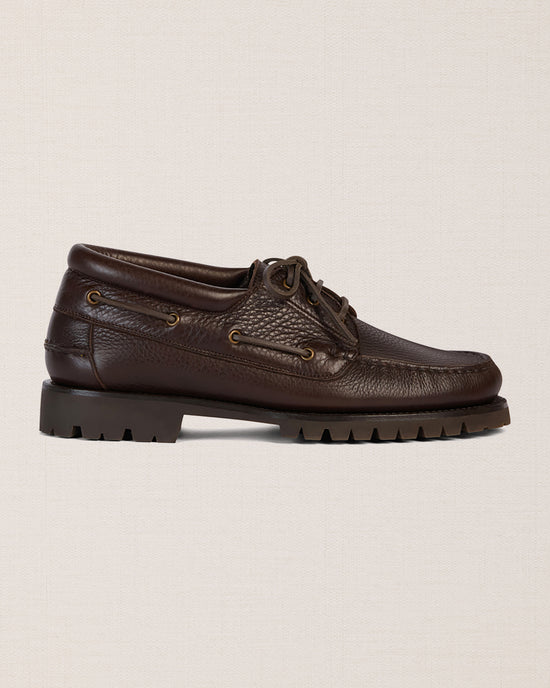 Velasca | Scarpa da barca con suola Vibram, in pelle marrone