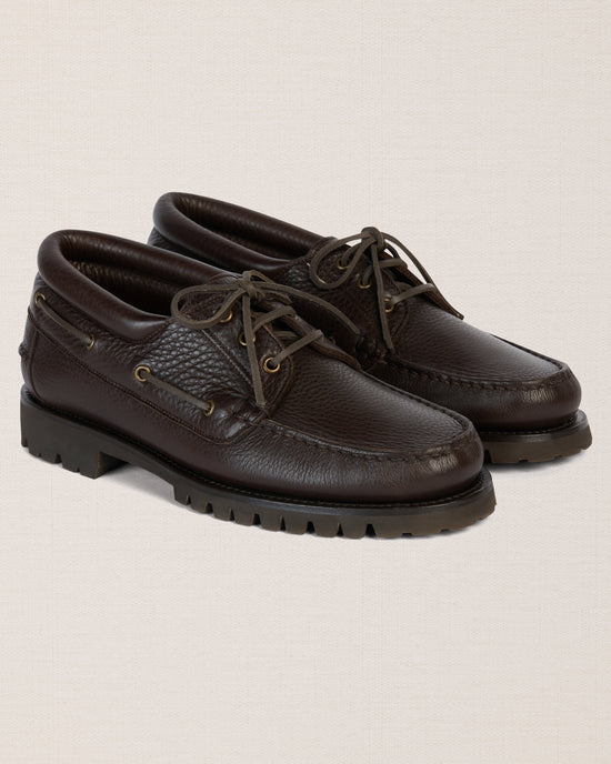 Velasca | Scarpa da barca con suola Vibram, in pelle marrone